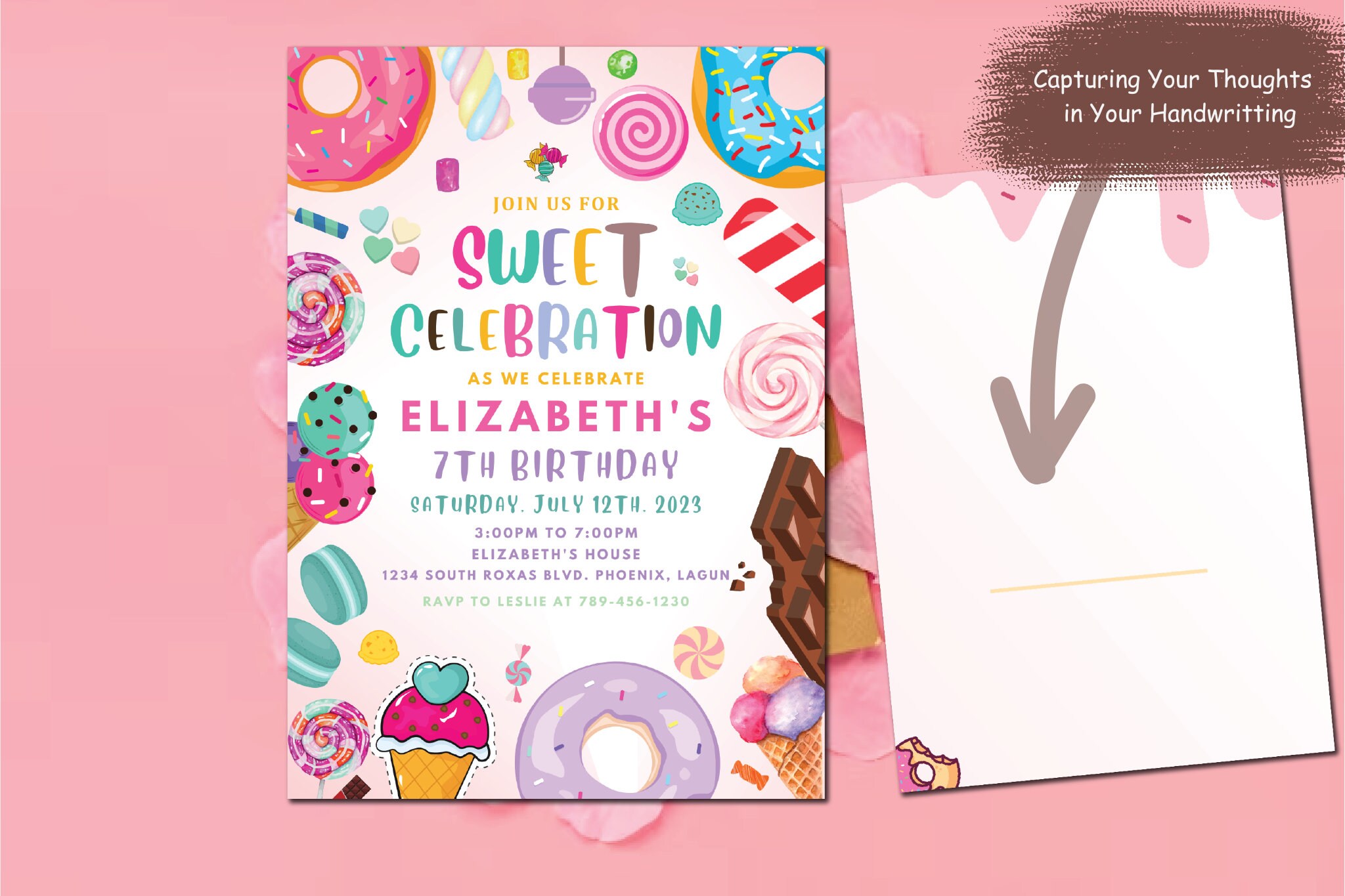 Editable Sweets Candy Birthday Invitation, Sweet Chocolate Celebration ...