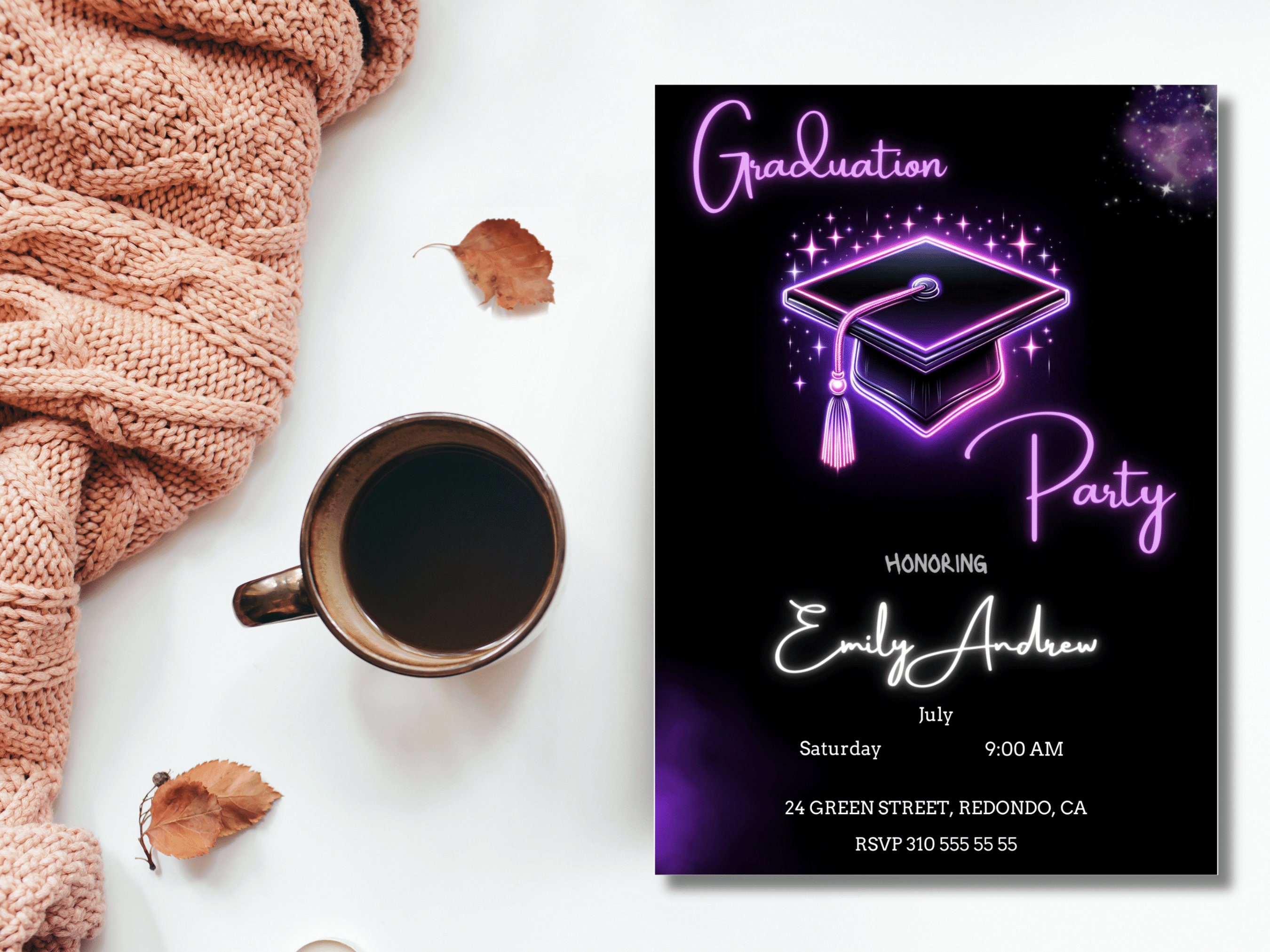 Graduation Party Invitation, Graduation Party Invitation, Chalkboard ...