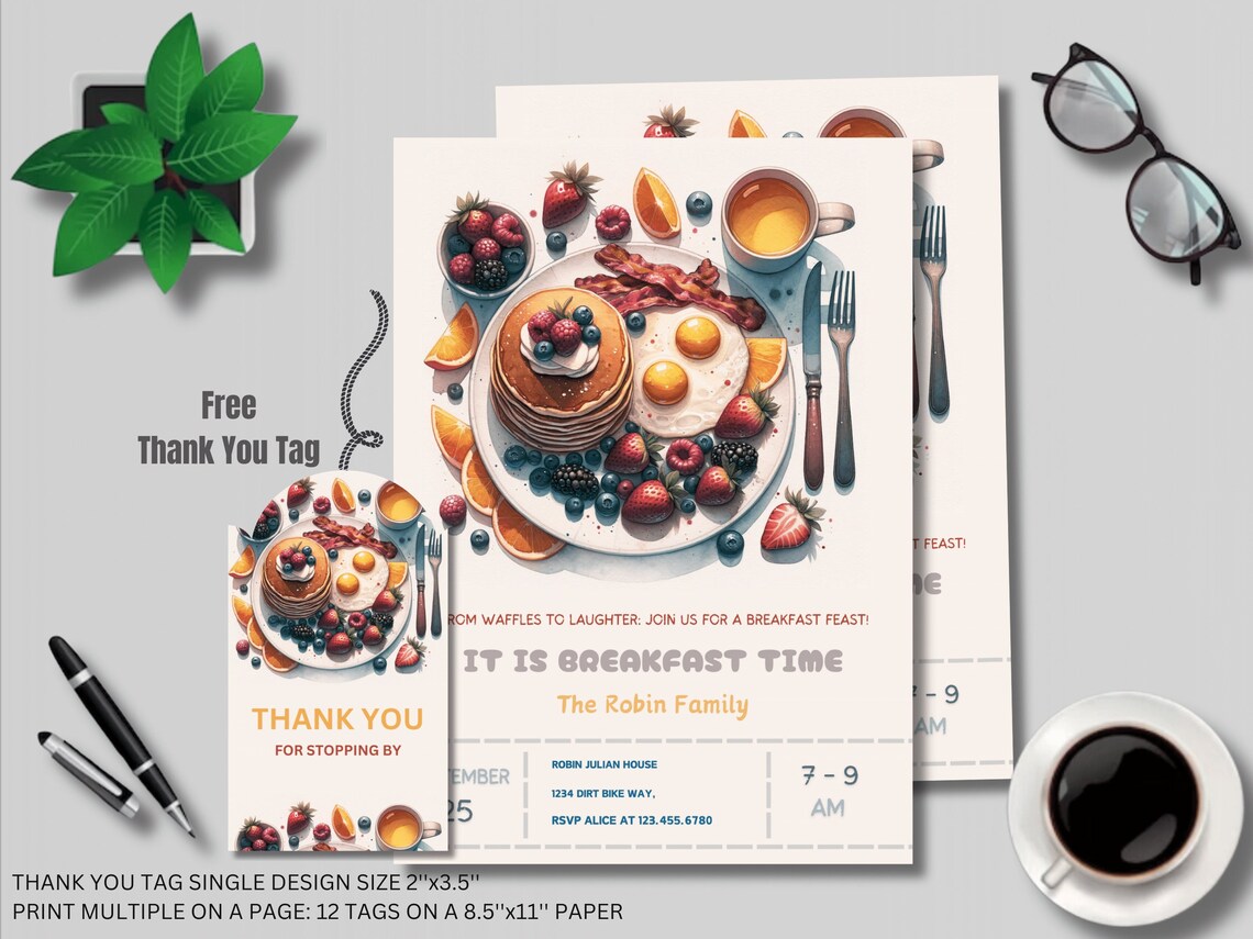 Employee Appreciation Breakfast Invitation, Editable Printable (thank ...
