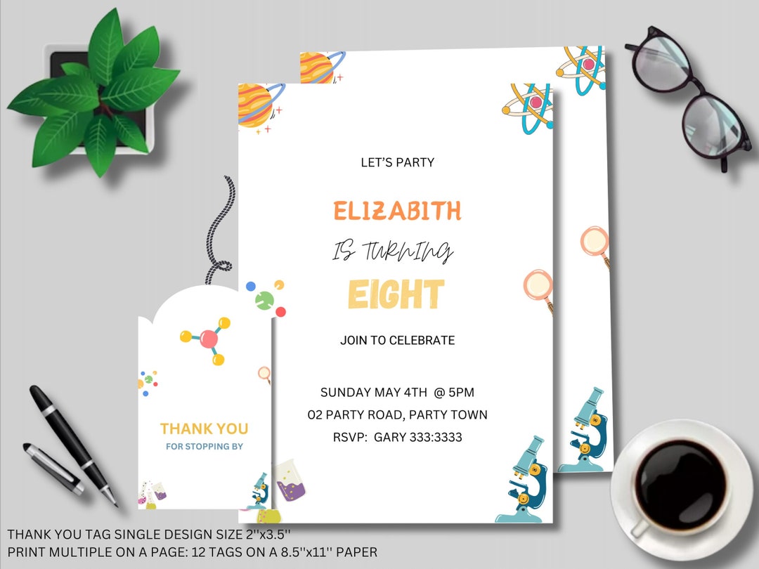 Science Birthday Invitation Lab Party Editable Mad Science Birthday ...