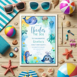 Under the Sea Birthday Invitation Sea Animals Birthday Invite Under the ...