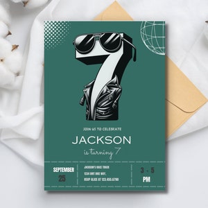 Boy Birthday Invitation Boy 7th Birthday Invitation Boy Birthday ...