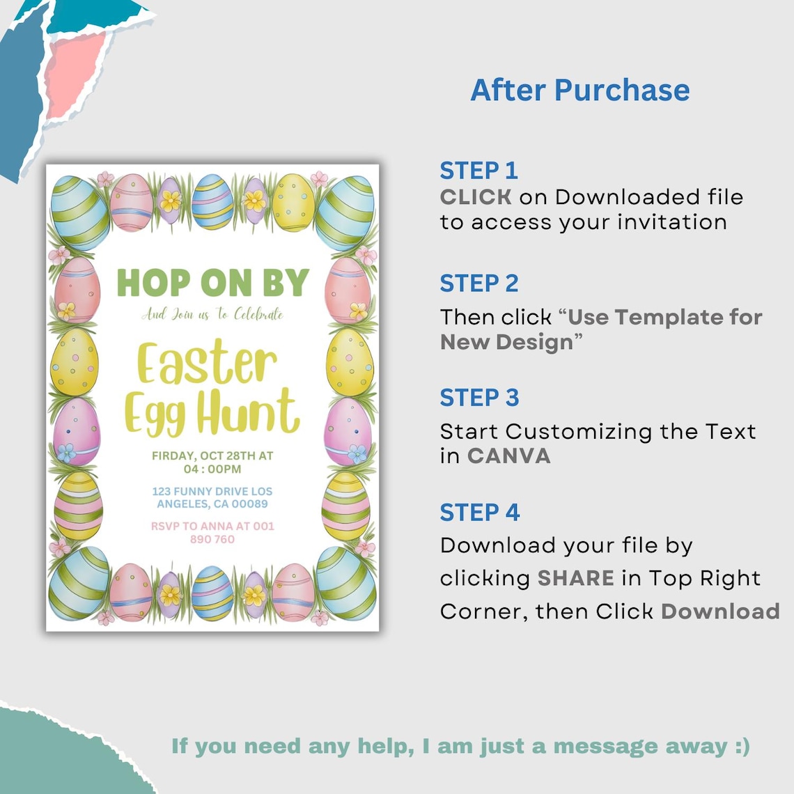Editable Easter Egg Hunt Flyer Template, Printable Easter Egg Hunt ...