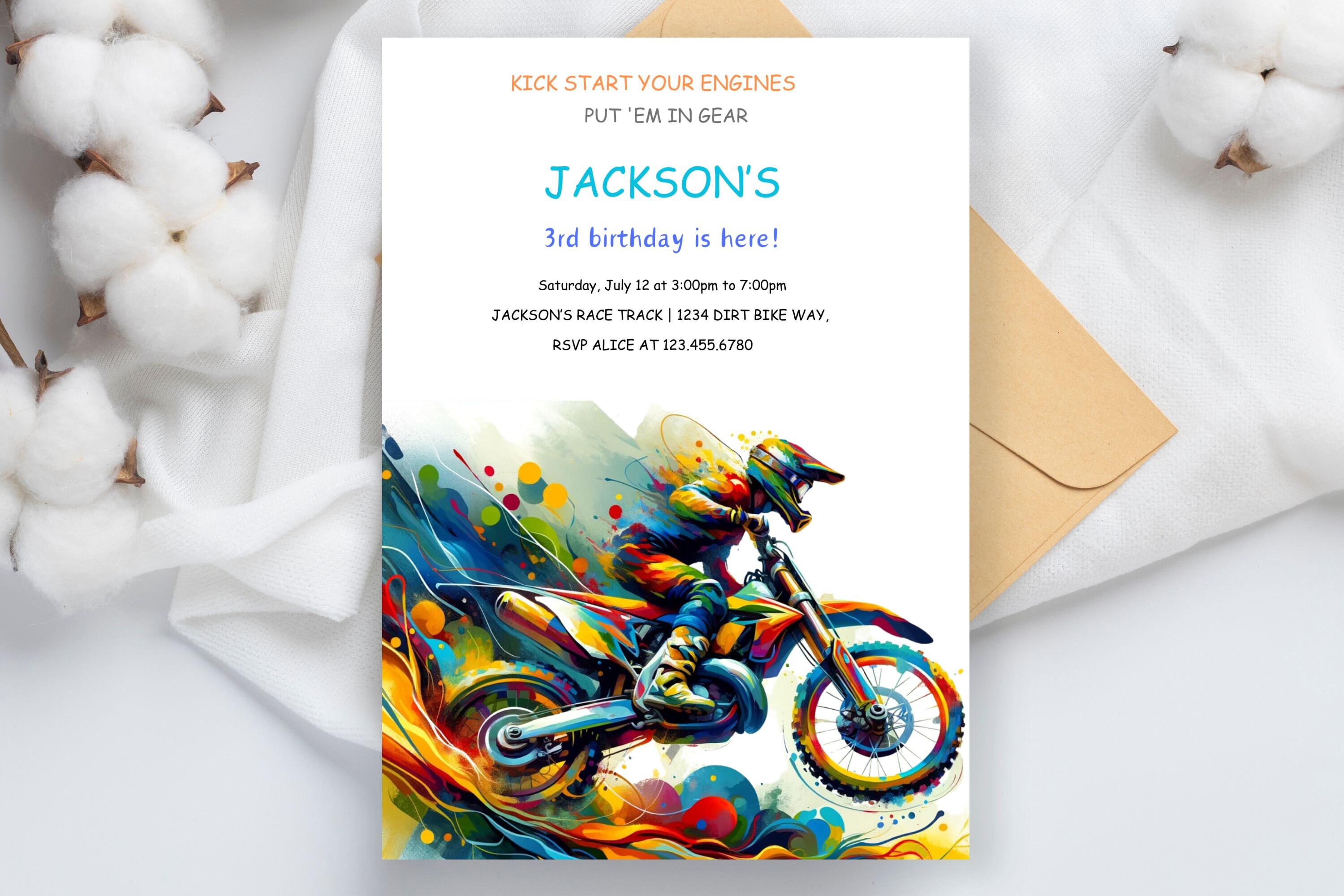Editable Motorbike Invitation Instant Download Dirt Bike Invite ...