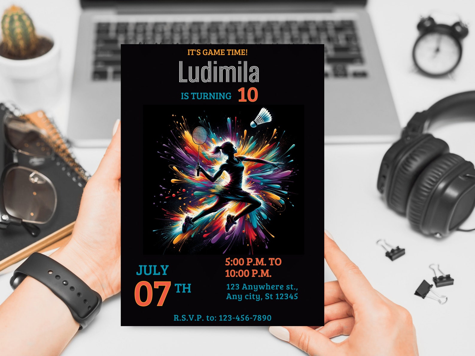 Editable Badminton Birthday Invitation Girl Badminton Party Invite Game ...