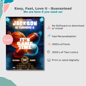 Editable Sports Invitation, Neon Sports Invites Sports Flyer, Sport ...