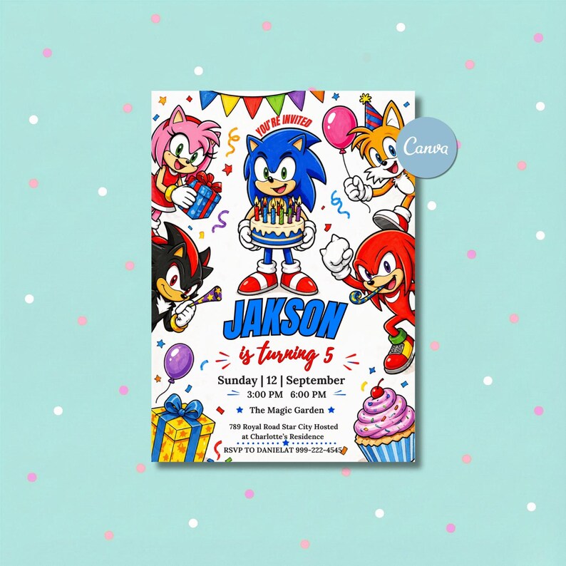 Speed Hero Birthday Cake Party Invite Editable Racing Theme
