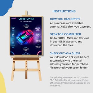 Gamer Milestone Poster Gaming Birthday Party Gamer Birthday Sign Gamer ...