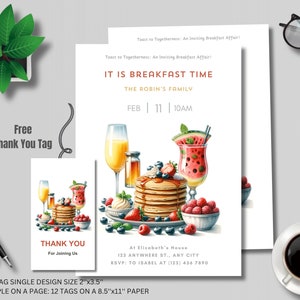 Editable Brunch Invitation, Let's Brunch, Brunch and Bubbly, Birthday ...