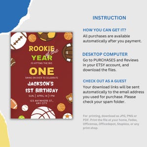 Sports Invitation Sports Birthday Boy Football Birthday Party Invite ...