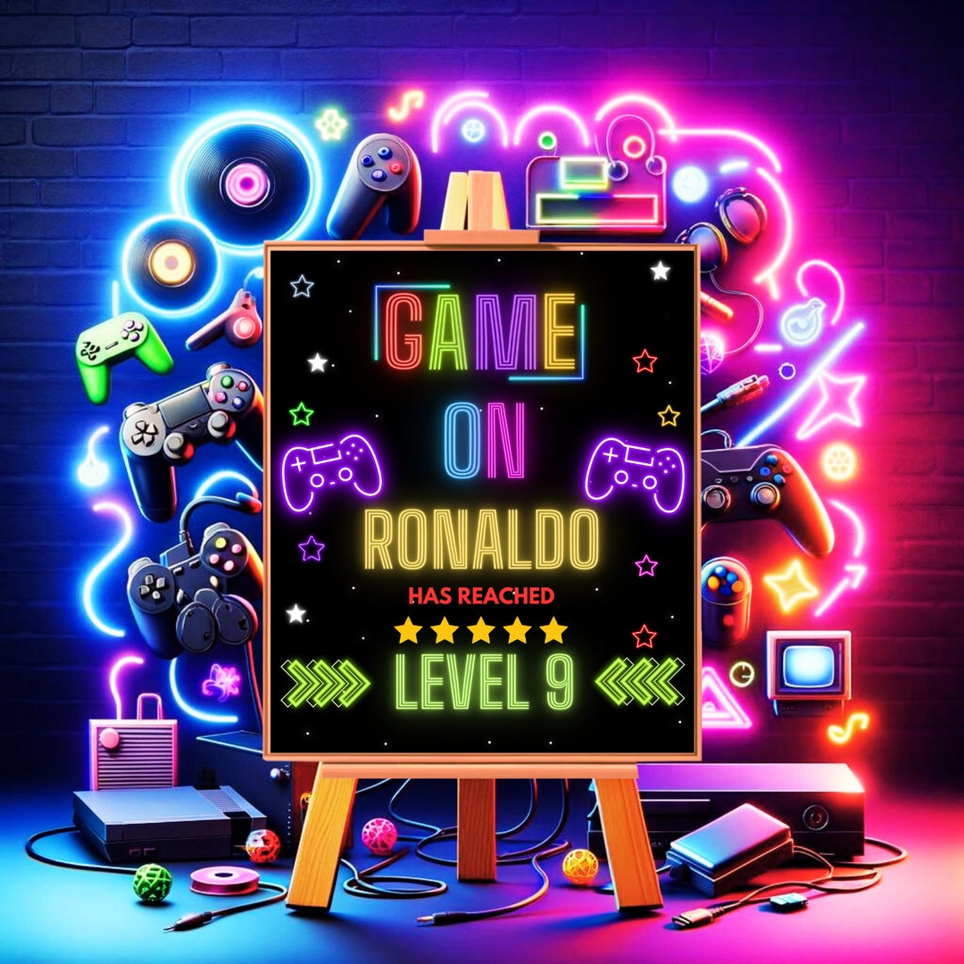 Editable Video Game Welcome Sign Template, Video Game Birthday Custom ...