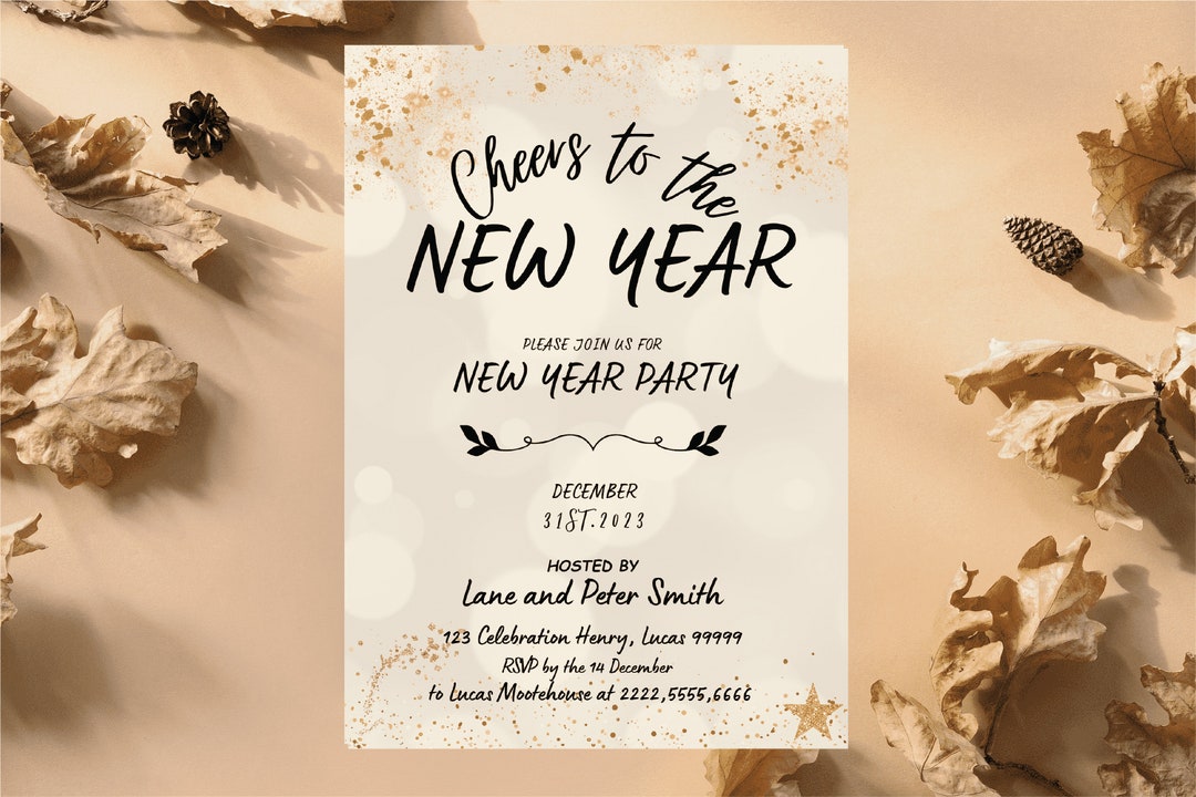 Editable New Years Eve Party Invitation 2025 New Years Party Invite ...