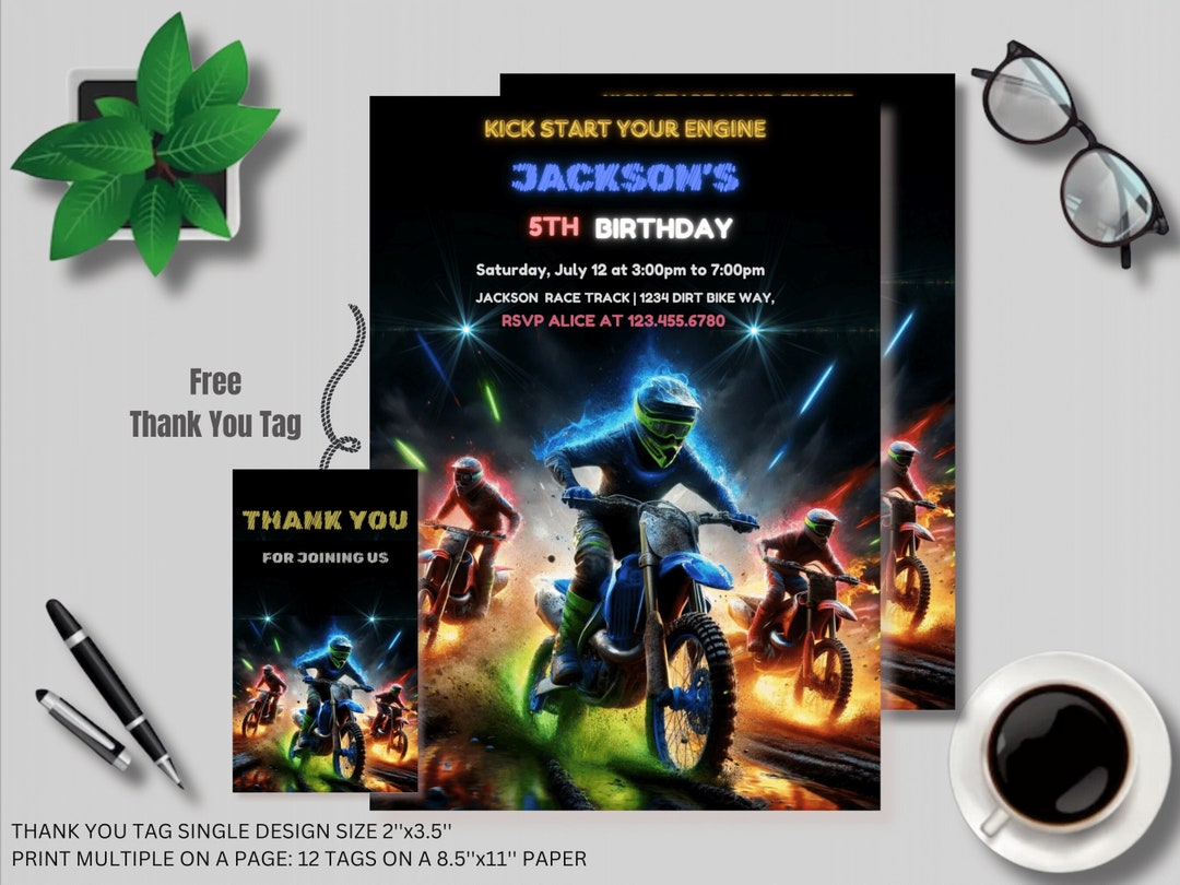 MOTORBIKE Invitation INSTANT DOWNLOAD Dirt Bike Invitation Editable ...