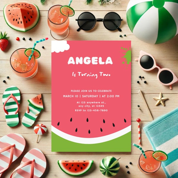 Watermelon Invitation - Etsy