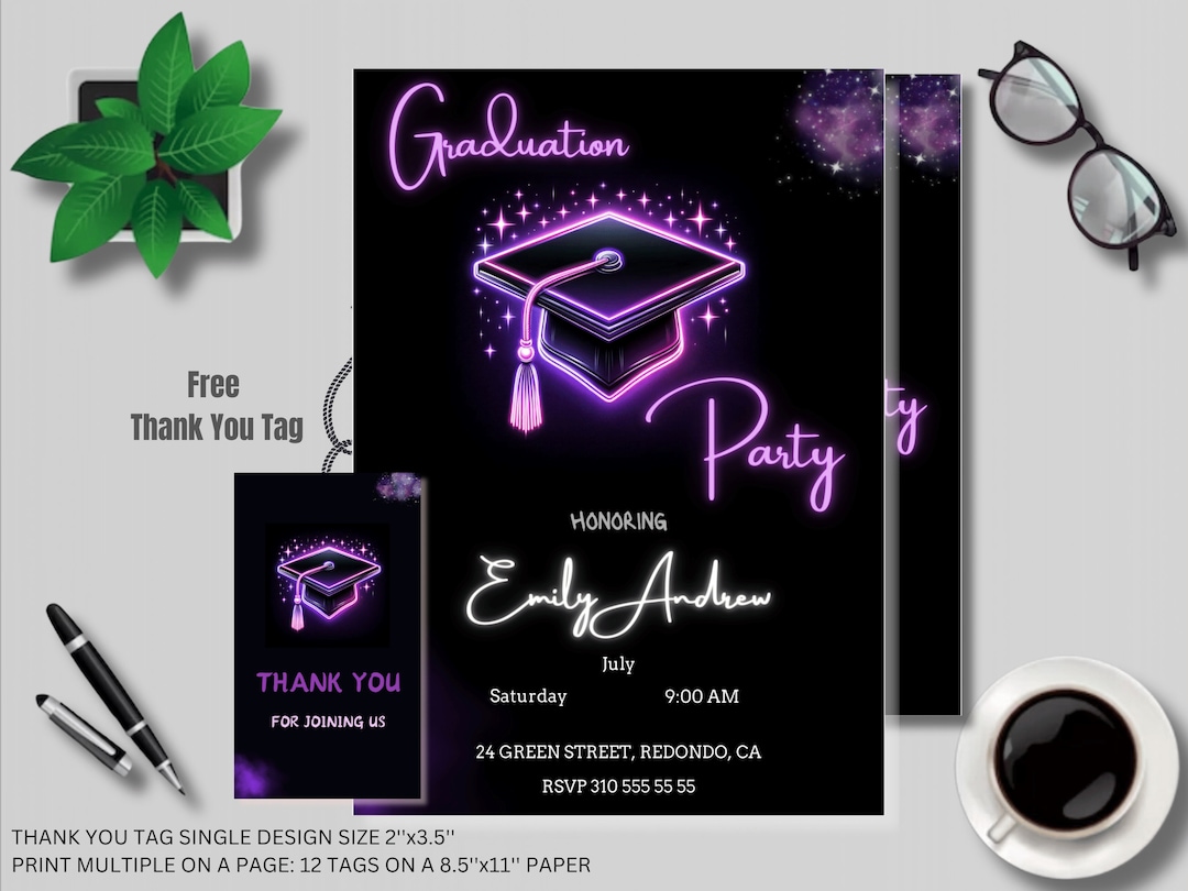 Graduation Party Invitation, Graduation & Birthday Invitation ...