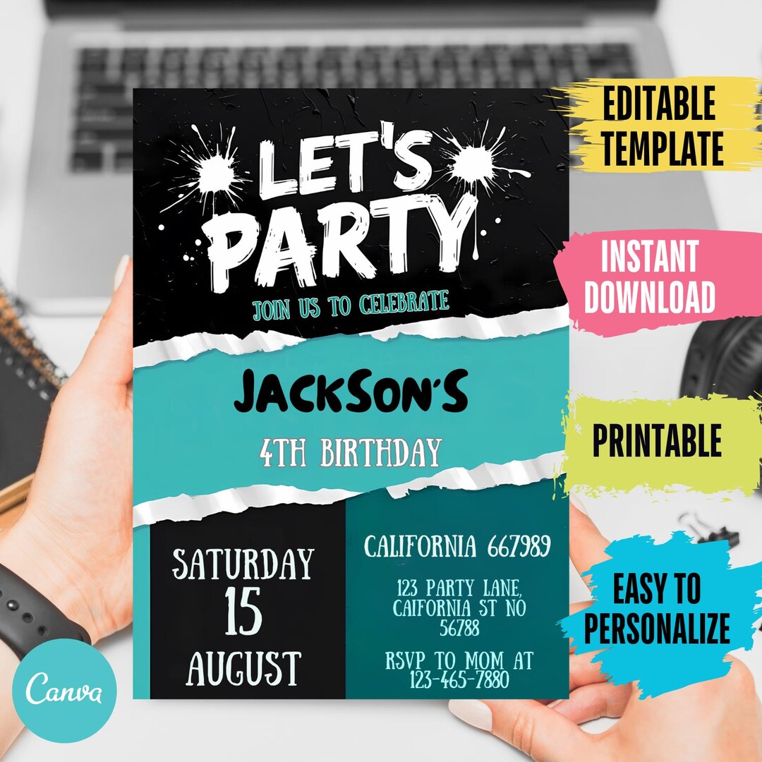 Surprise Birthday Party Invitation Template, Editable Design (instant ...