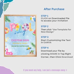 Pool Party Welcome Sign EDITABLE, Summer Party Sign, Swimming Party ...