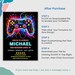 EDITABLE Video Game Party Invitation, Level up Birthday Invite, Blue ...