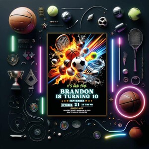 Editable All-star Sports Invitation Template (digital Download) - Etsy