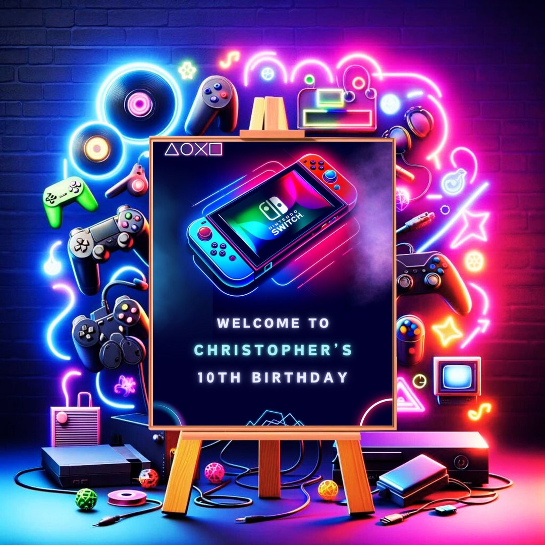 Editable Video Game Birthday Welcome Sign, Gamer Party Decor (digital ...