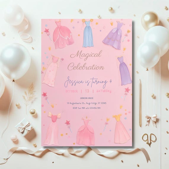 Princess Dress Invitation Print Out