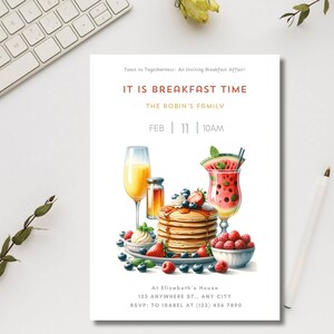 Editable Brunch Invitation, Let's Brunch, Brunch and Bubbly, Birthday ...