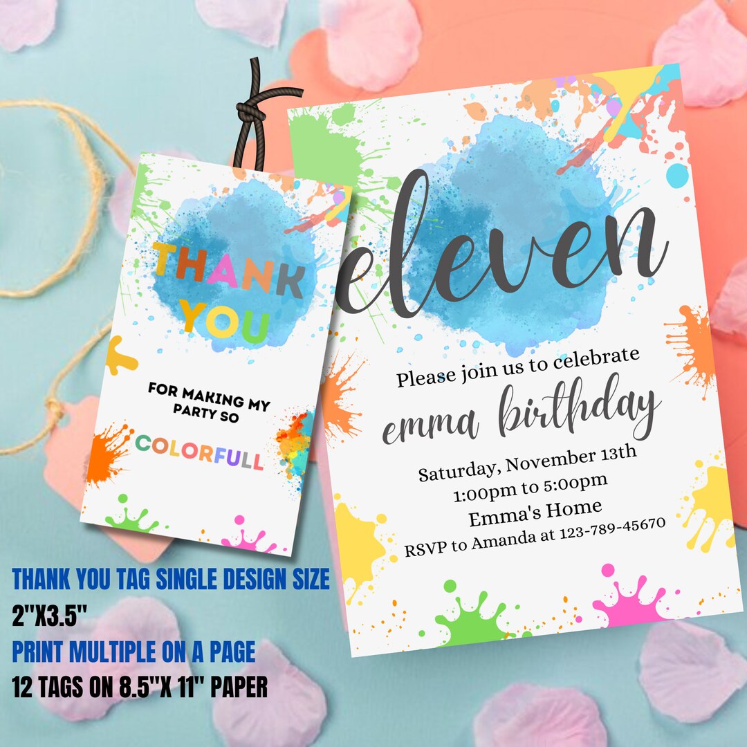 Editable Painting Art Birthday Invitation, Art Party Birthday Invite ...
