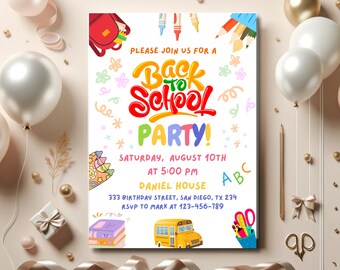 Editable Back to School Party Invitation, so Long Summer Bash, End of ...