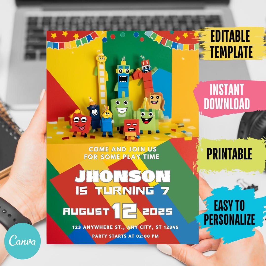Building Blocks Birthday Invite Template Building Blocks Invitation ...