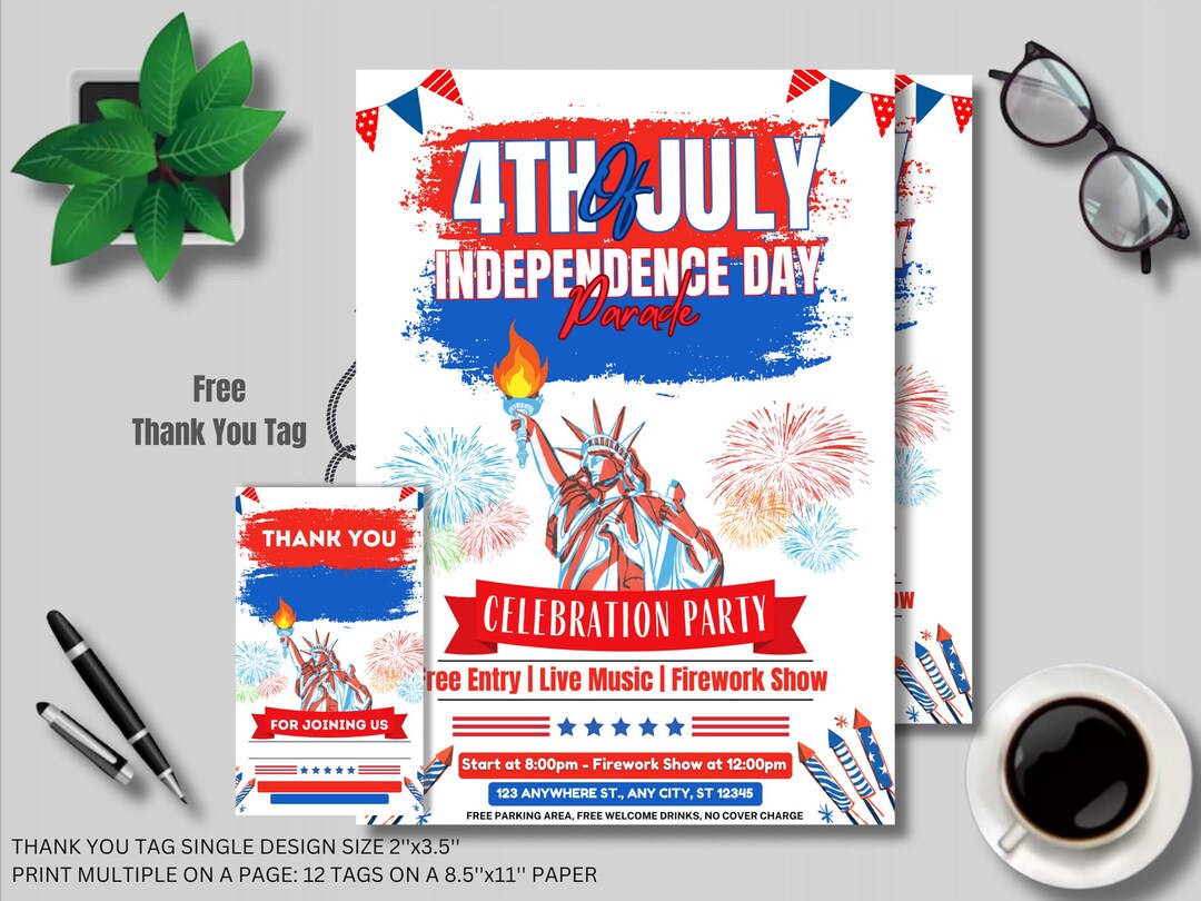 EDITABLE Invitation, 4th of July Parade Invitation, 4th of July Flyer ...
