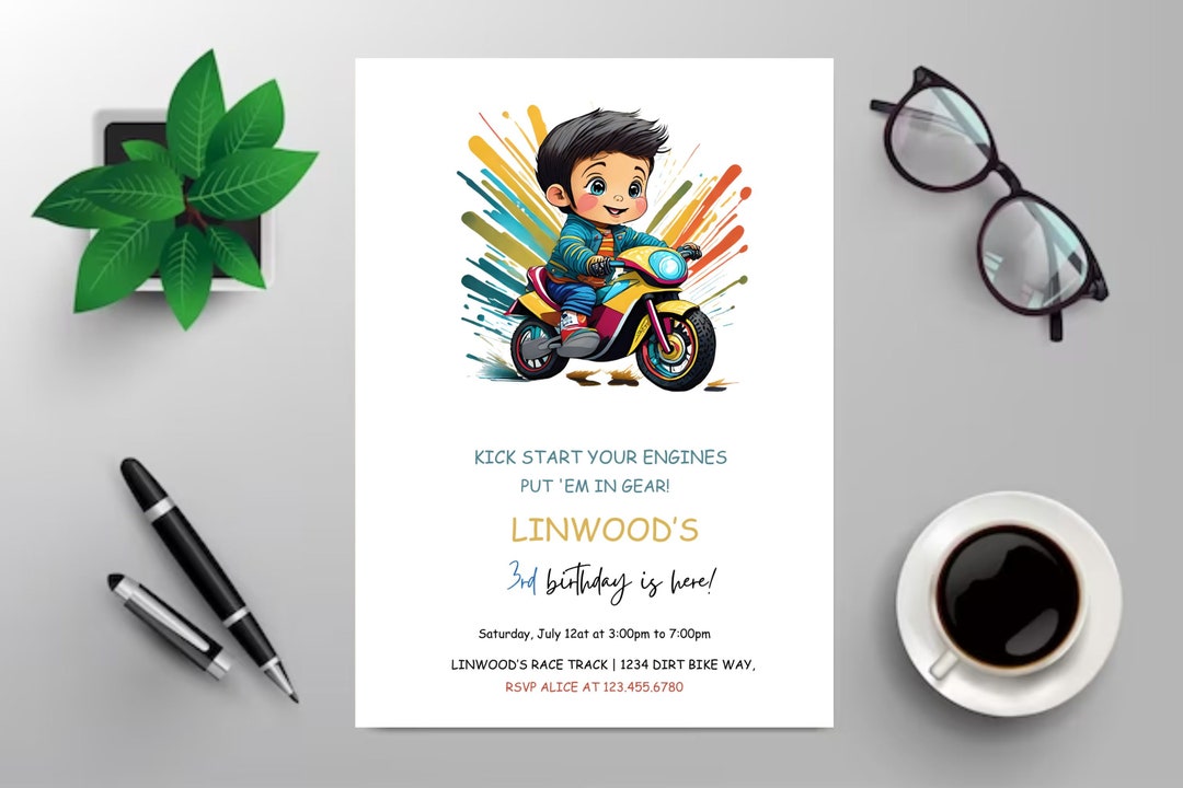Editable Motorbike Invitation Instant Download Dirt Bike Invite ...