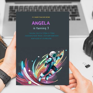 EDITABLE Space Birthday Party Invitation, Galaxy Party Invitation ...