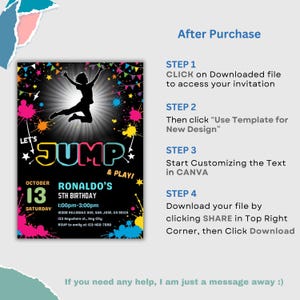 Jump Invitation Trampoline Party Jump Birthday Party Invite Boy Bounce ...