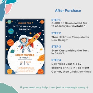 Little Astronaut Invitation Template Space Birthday Party Invitation ...