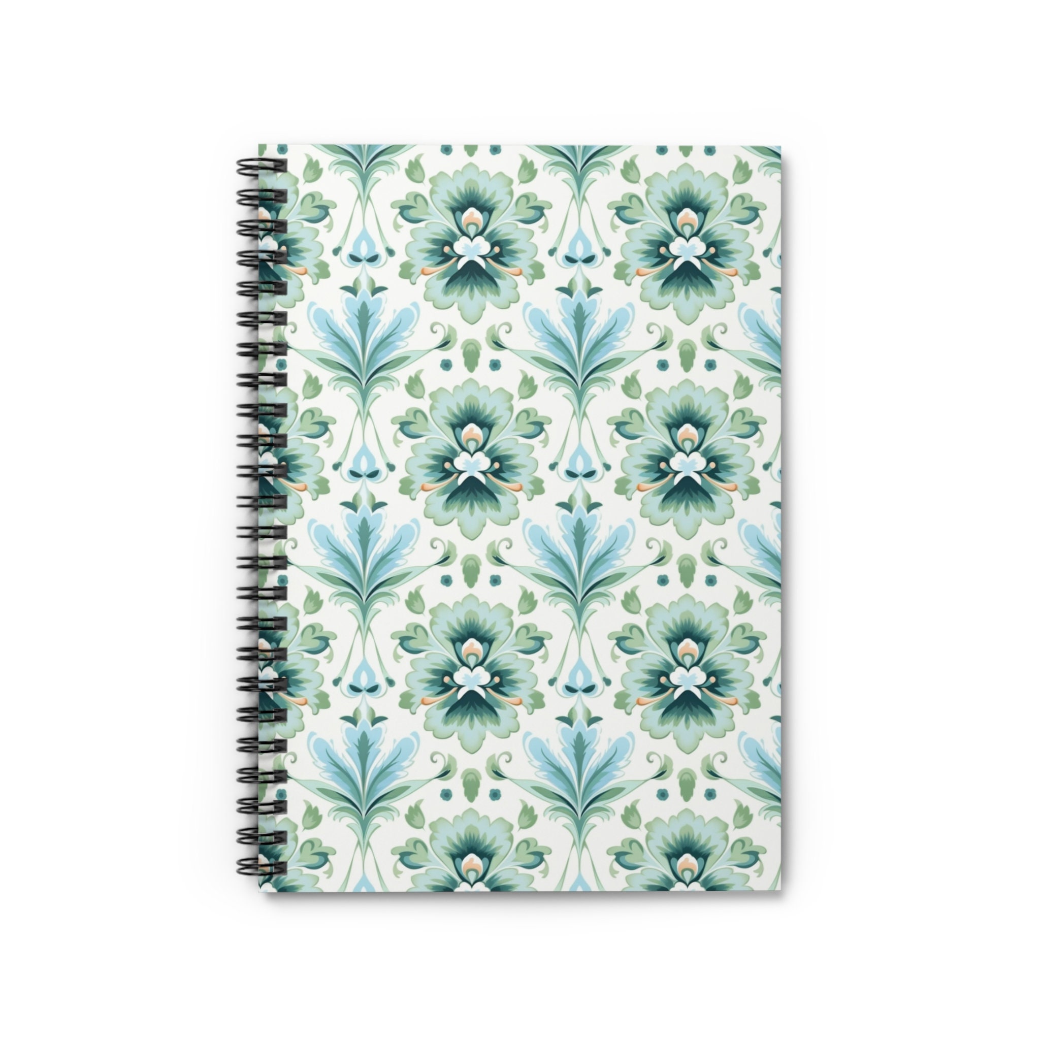 Green Floral Notebook Rule Lined Spiral Notebook Back to School Gift ...