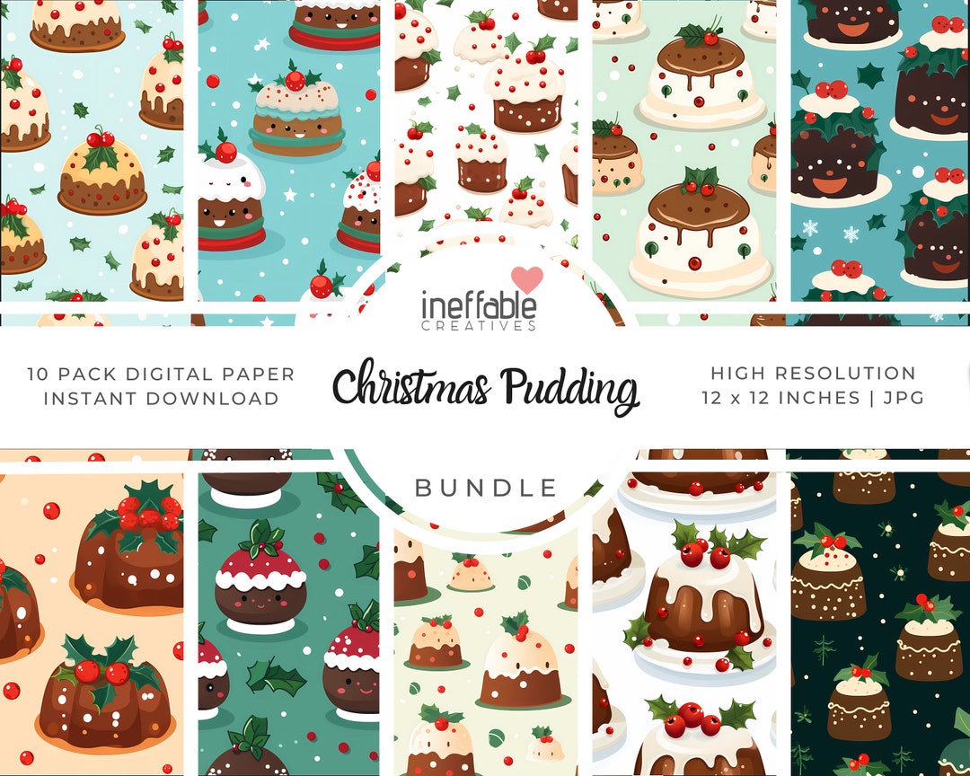 Christmas Pudding Pattern: Seamless Digital Paper (digital Download) - Etsy
