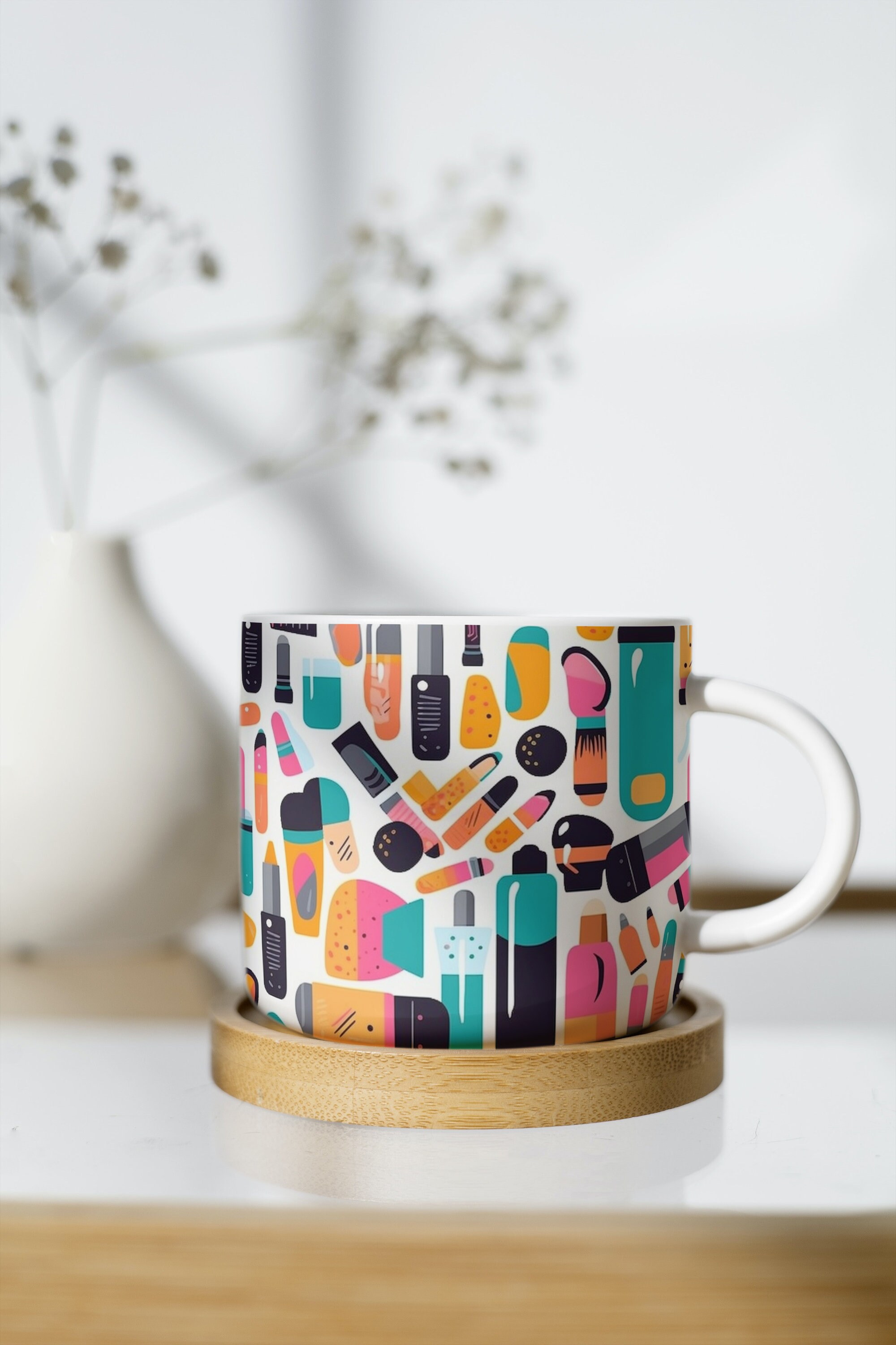 10 Seamless Make up Bag Themed Patterns Digital Paper Scrapbook ...