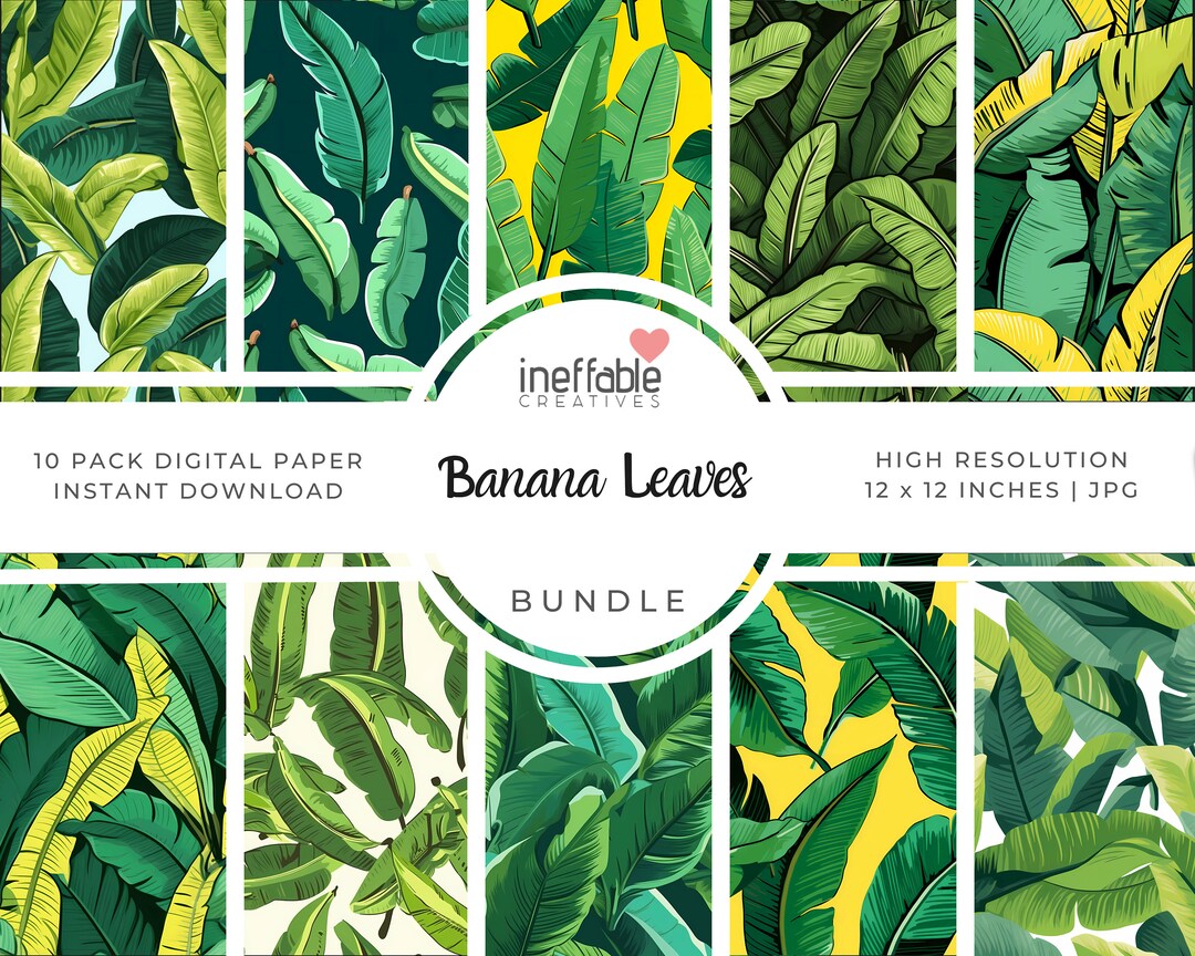Banana Leaf Pattern: Seamless Tropical Paper (digital Download) - Etsy
