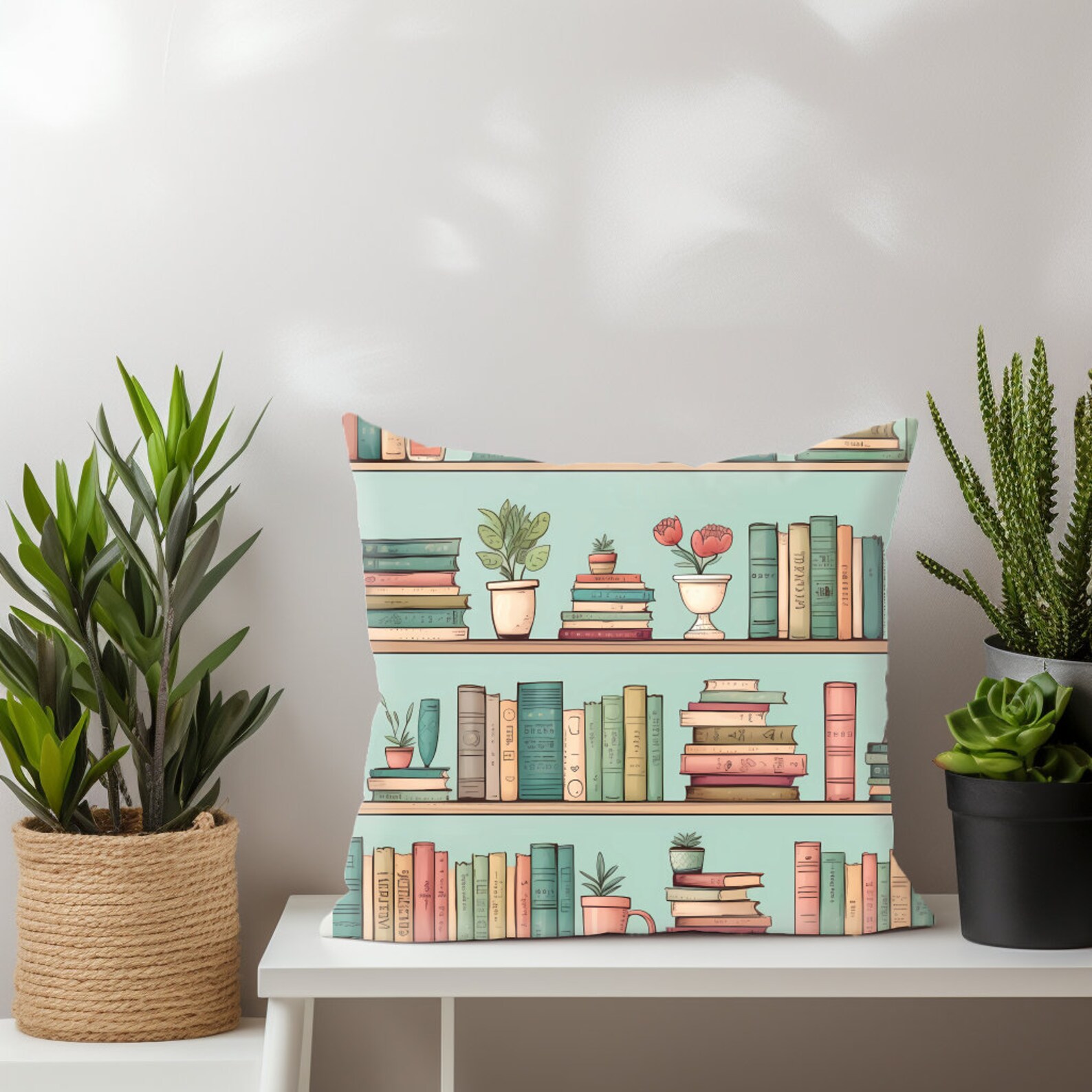 10 Seamless Book Shelf Patterns | Digital Paper Scrapbook Patterns ...