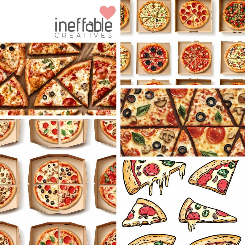 Pizza Party Themed Patterns | Digital Paper Scrapbook Patterns, Pattern ...