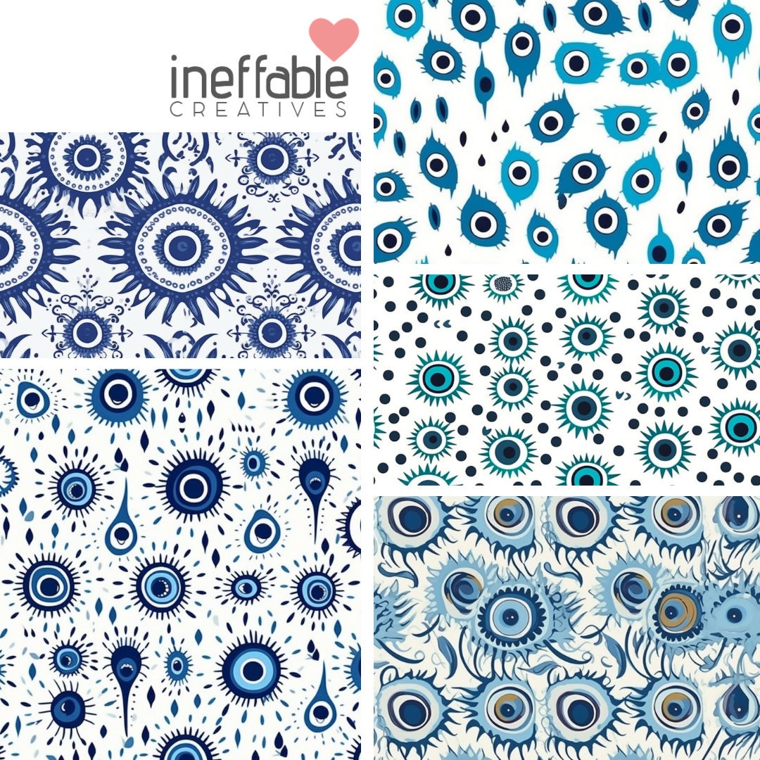 10 Seamless Turkish Eye Bead | Evil Eye | Themed Patterns | Digital ...