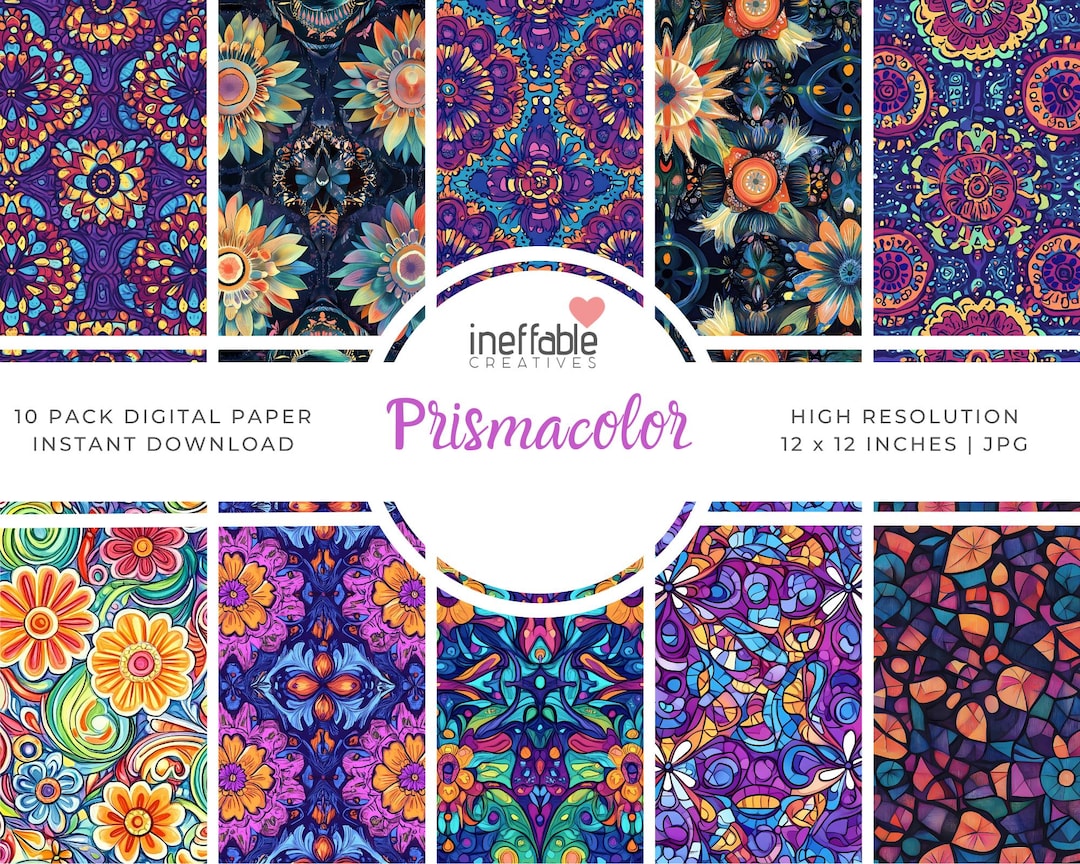 Prismacolor Themed Patterns | Digital Paper Scrapbook Patterns, Pattern Paper, Seamless Patterns ...