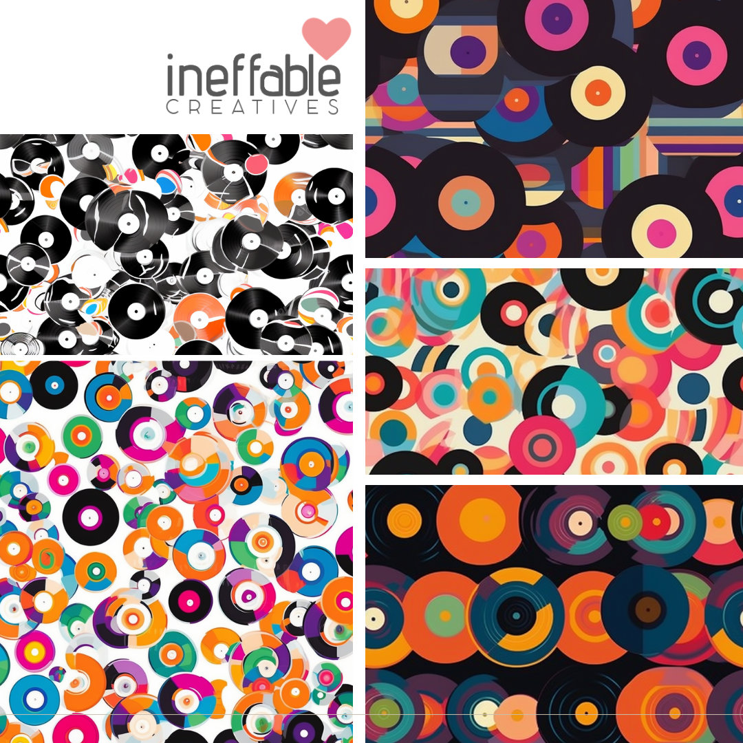 10 Seamless Vinyl Record Pattern | Themed Patterns | Digital Paper ...