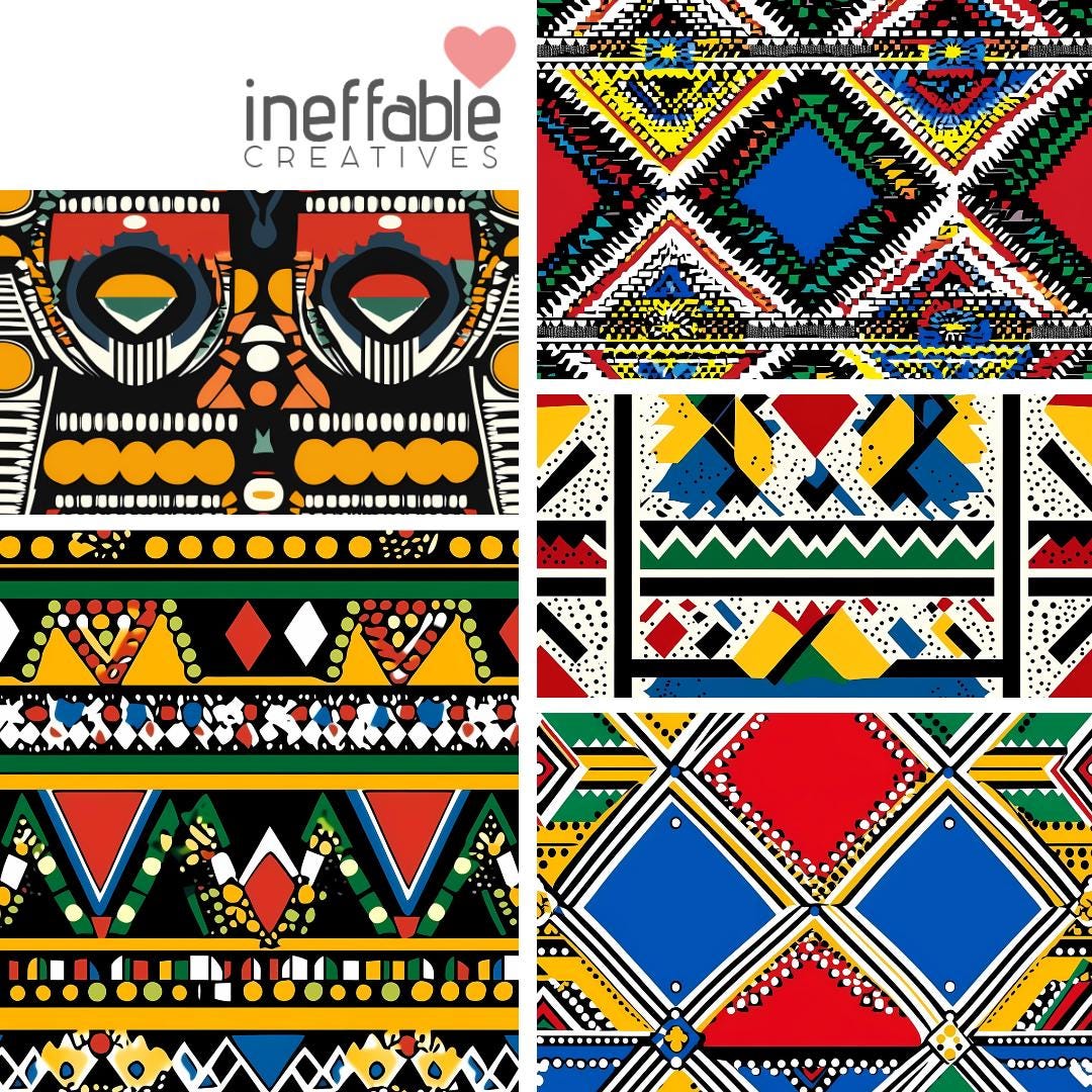 Zulu Themed Patterns | Digital Paper Scrapbook Patterns, Pattern Paper ...
