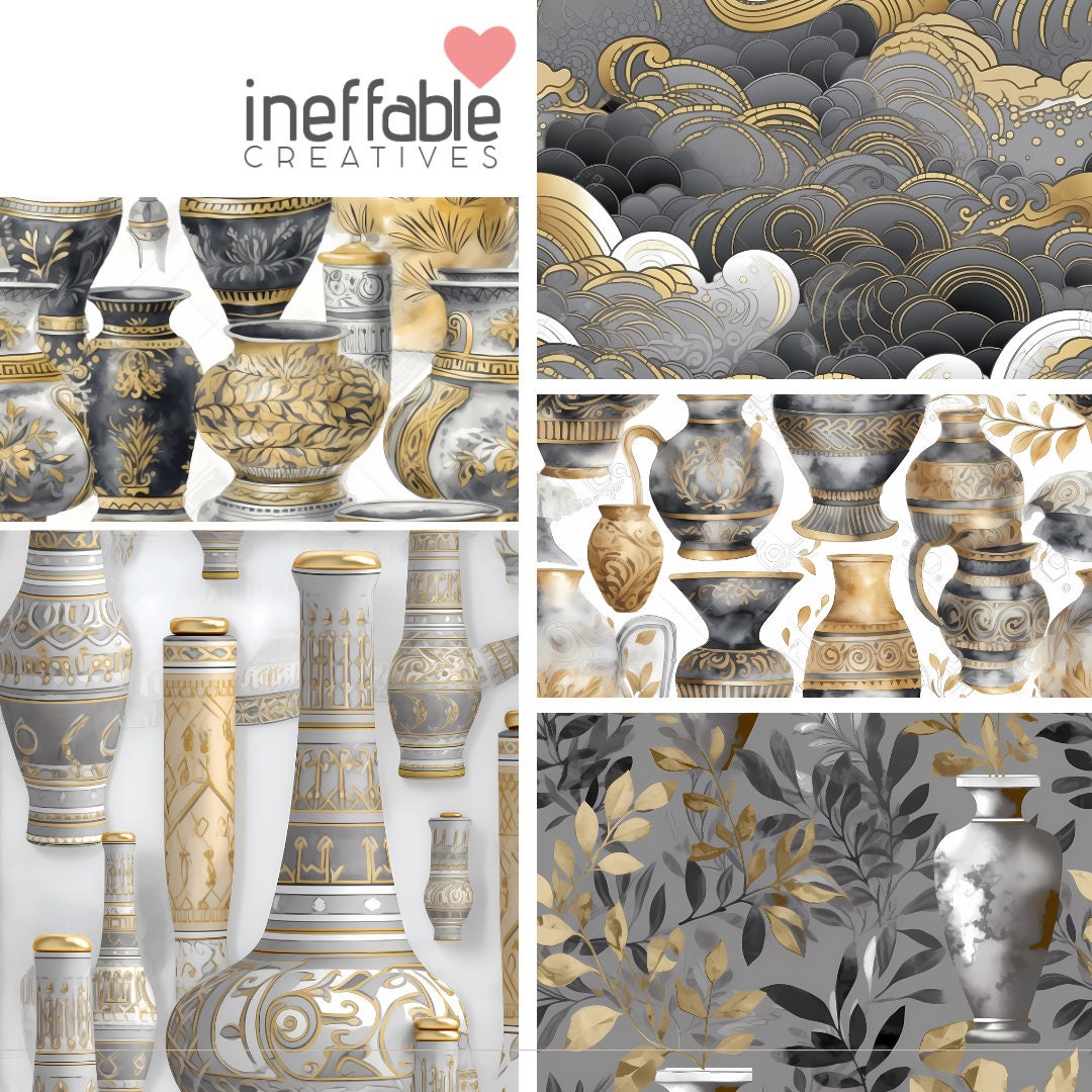 10 Seamless Greek Heaven Themed Patterns Digital Paper Scrapbook ...