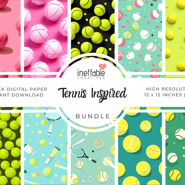 Tennis Digital Paper - Etsy