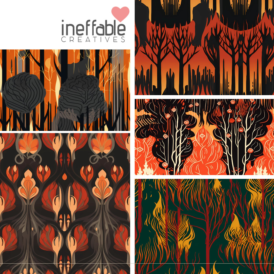 10 Seamless Blaze Bark Themed Patterns Digital Paper Scrapbook Patterns ...