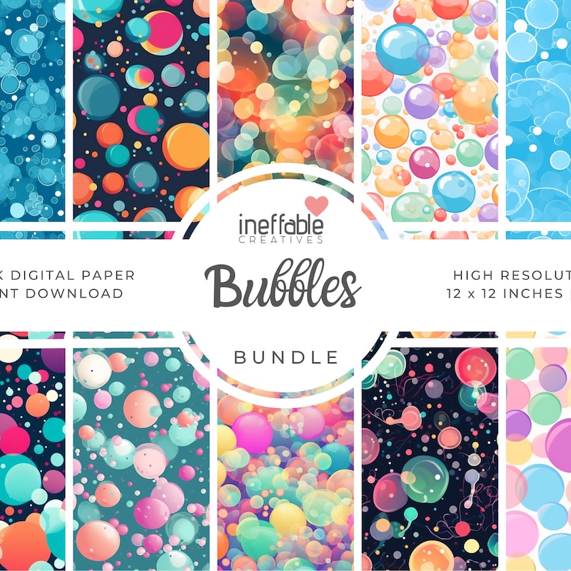 Bubble Digital Paper - Etsy