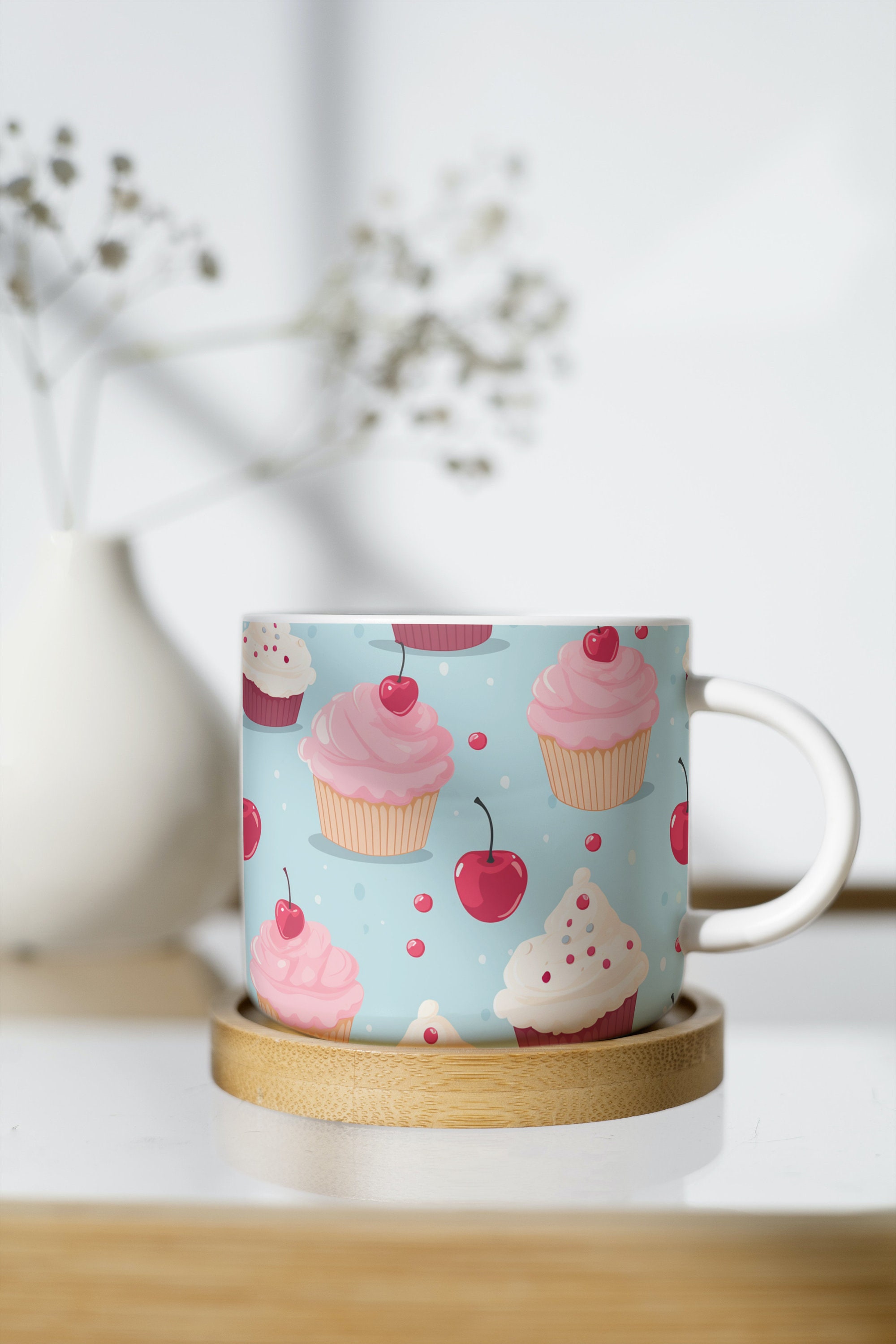 10 Seamless Cute Cupcake Themed Patterns | Digital Paper Scrapbook ...