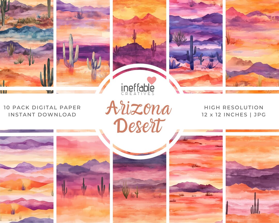 Arizona Desert Themed Patterns | Digital Paper Scrapbook Patterns ...